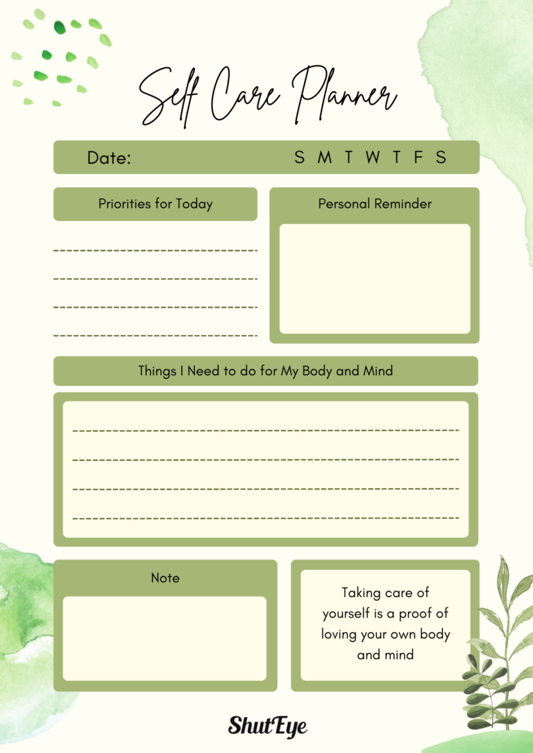 30+ Free Printable Self-Care Planner Templates For Well-Being