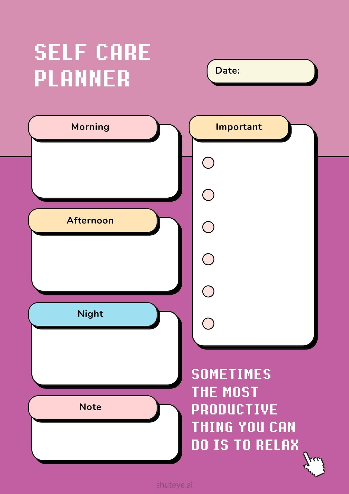 21 Free Printable Self Care Planner Templates For A Better You Shuteye