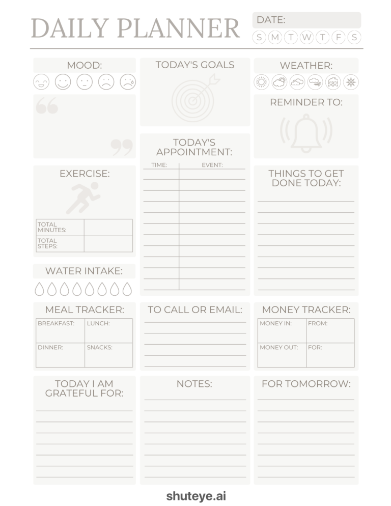 30+ Printable Daily Planner Templates With Free PDF Download