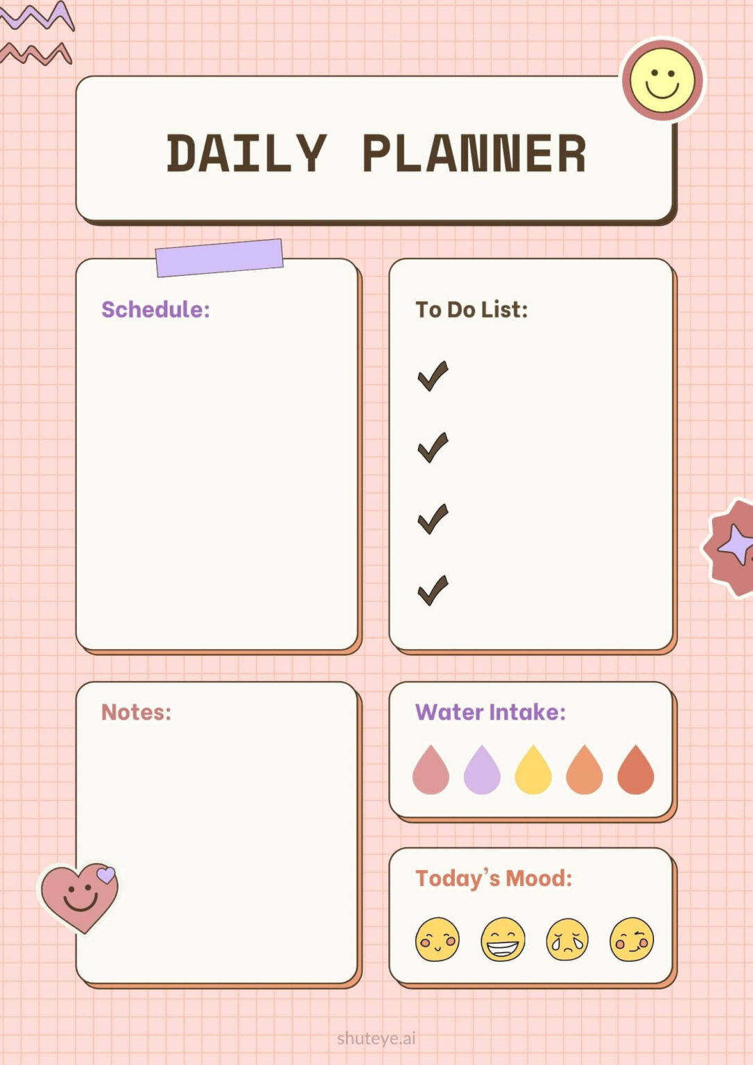 24 Free Printable Daily Planner Templates - ShutEye