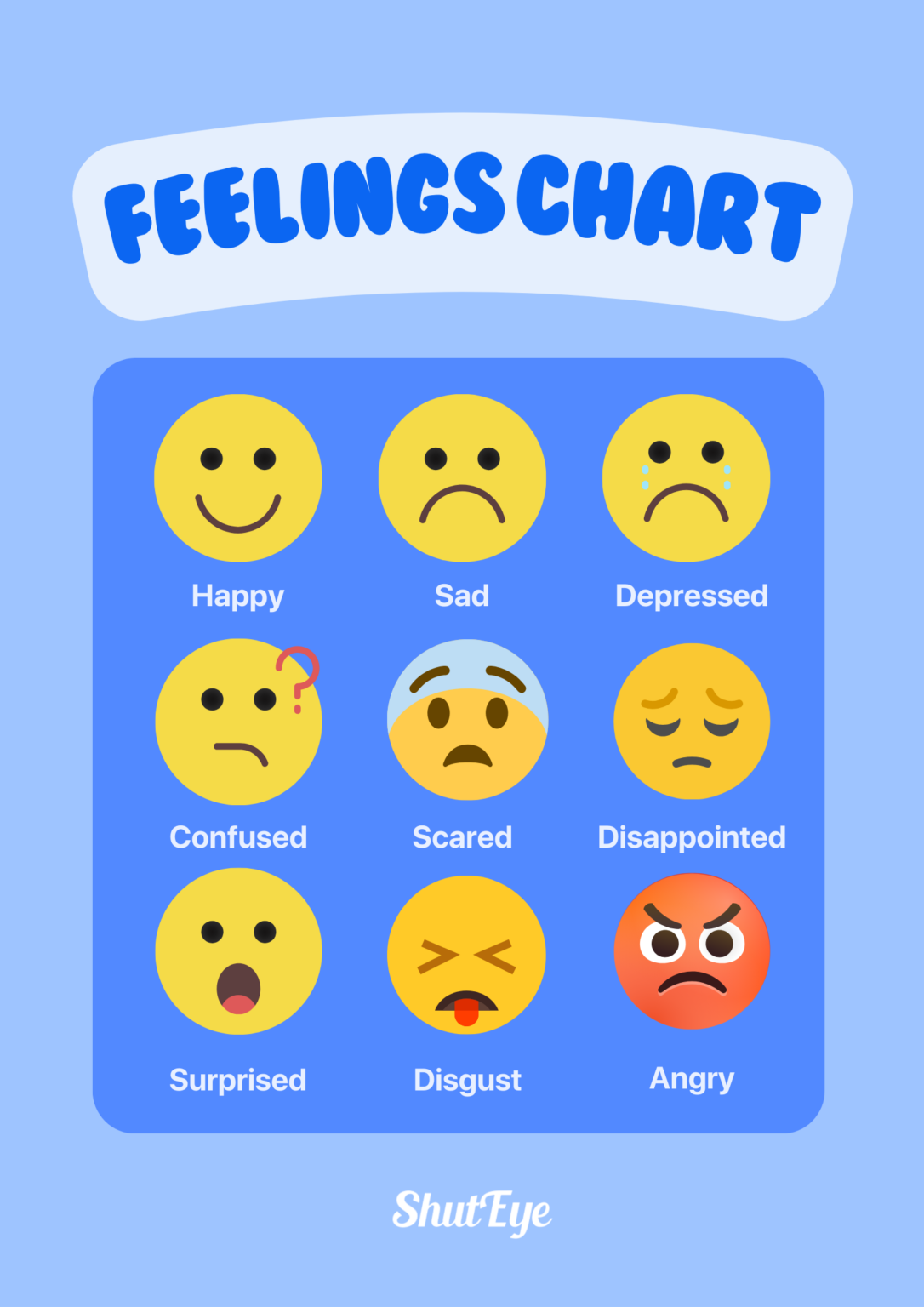 Feelings Chart: 20 Free Charts For Kids and Adults To Use!